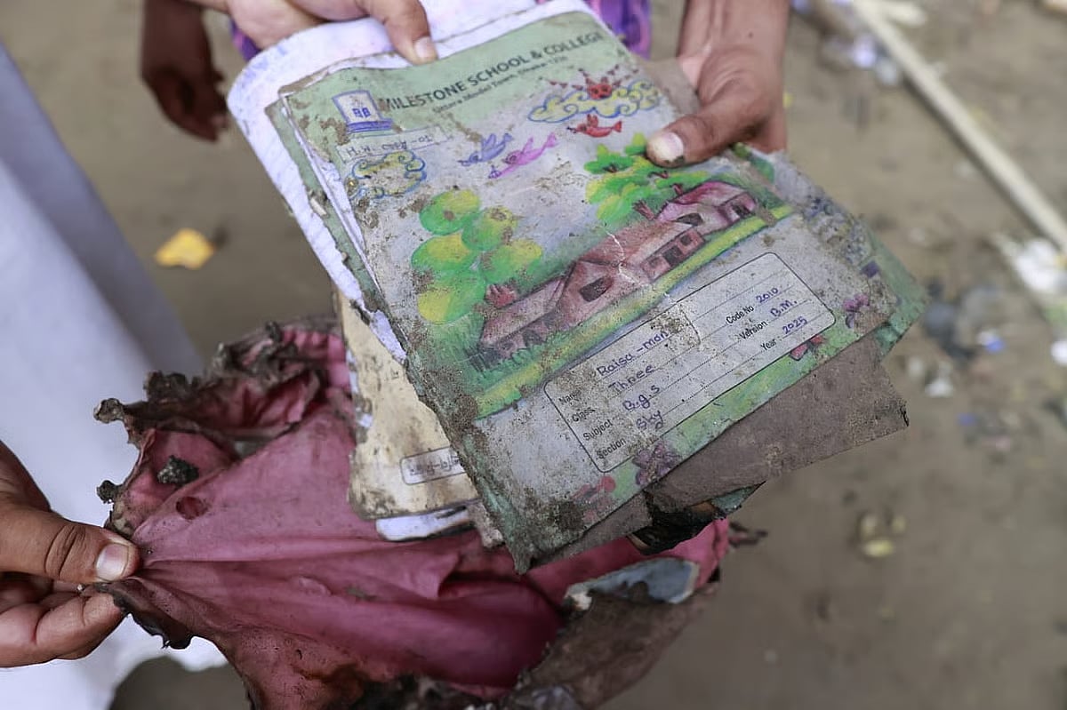 No children, only burnt books and notebooks lie scattered | Prothom Alo